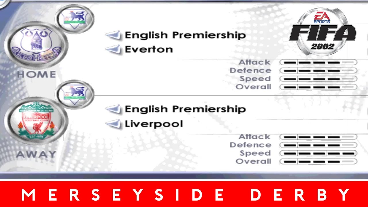 [PC] | FIFA 2002 | EVERTON VS LIVERPOOL | WORLD CLASS - YouTube