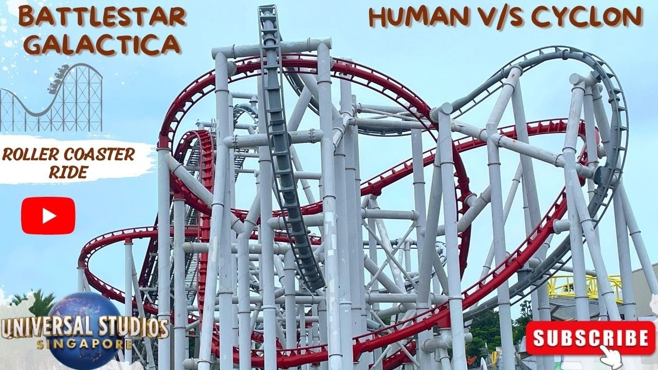 Battlestar Galactica Roller Coaster Human V/S Cyclon | Universal ...