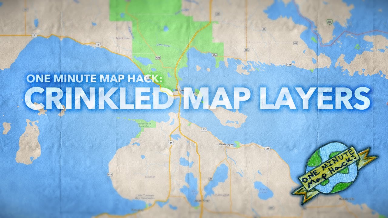 One Minute Map Hack: How to Crinkle Up Your Digital Map - YouTube