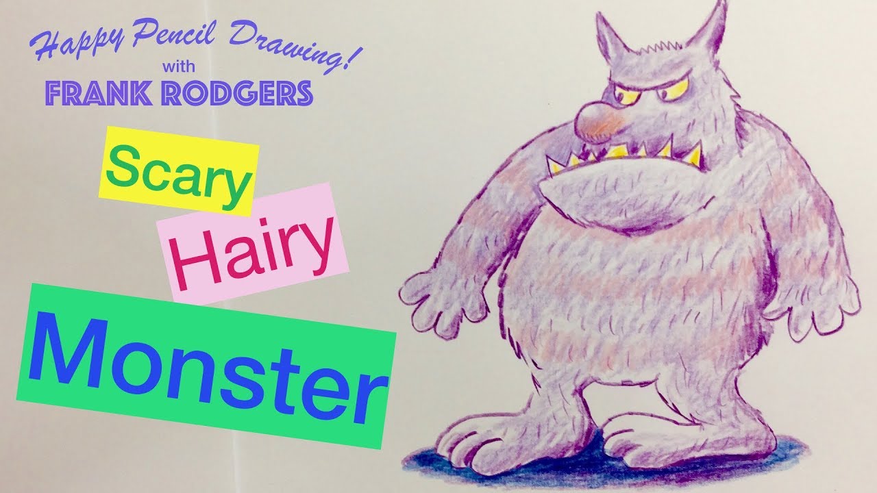 How to Draw & Colour a Scary Monster! Colour Pencil Art for Kids No2 ...