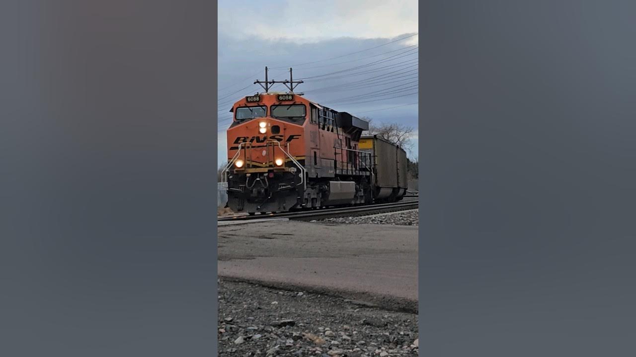 BNSF 6088 Leads Empty Coal Train NB through Colorado Springs at Las Animas Crossing! - YouTube