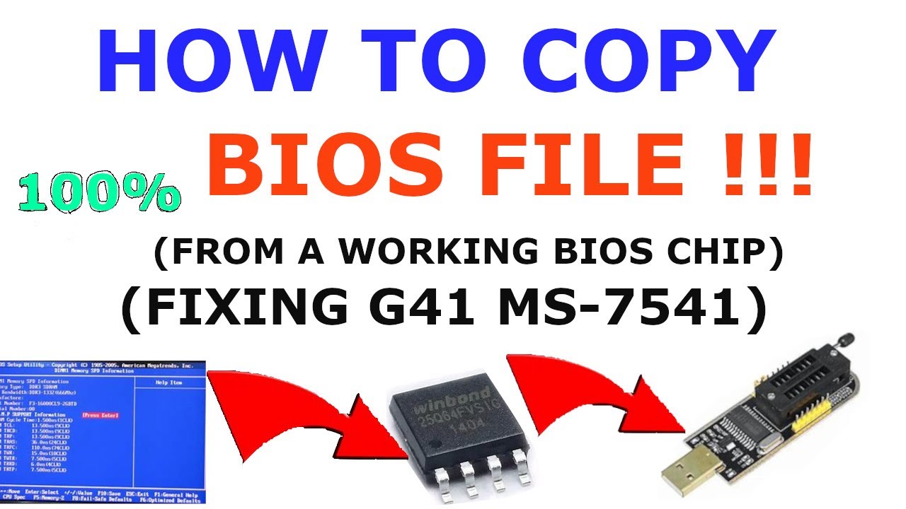 HOW TO COPY BIOS FILE FROM WORKING MOTHERBOARD & FIX BIOS CORRUPTION ...