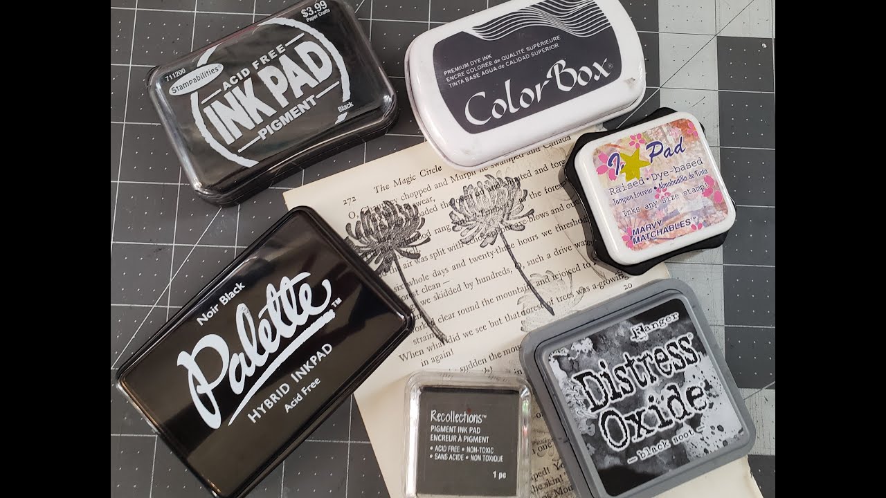 Black stamping ink comparisons - YouTube