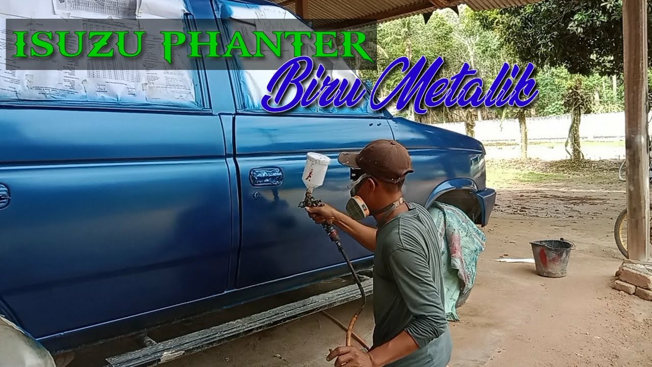 Repaint/pengecatan ulang mobil Isuzu panther biru metalik - YouTube