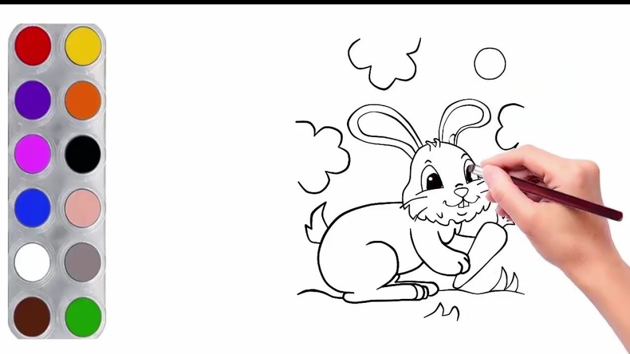 Rabbit, Rabbit coloring, drawing rabbit. coloring rabbit for kids. رسم ...