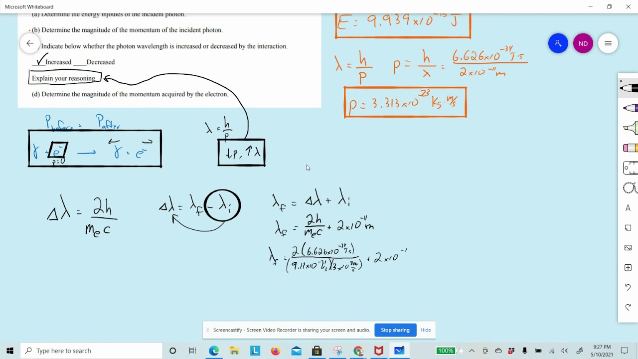 compton effect practice problem solution - YouTube