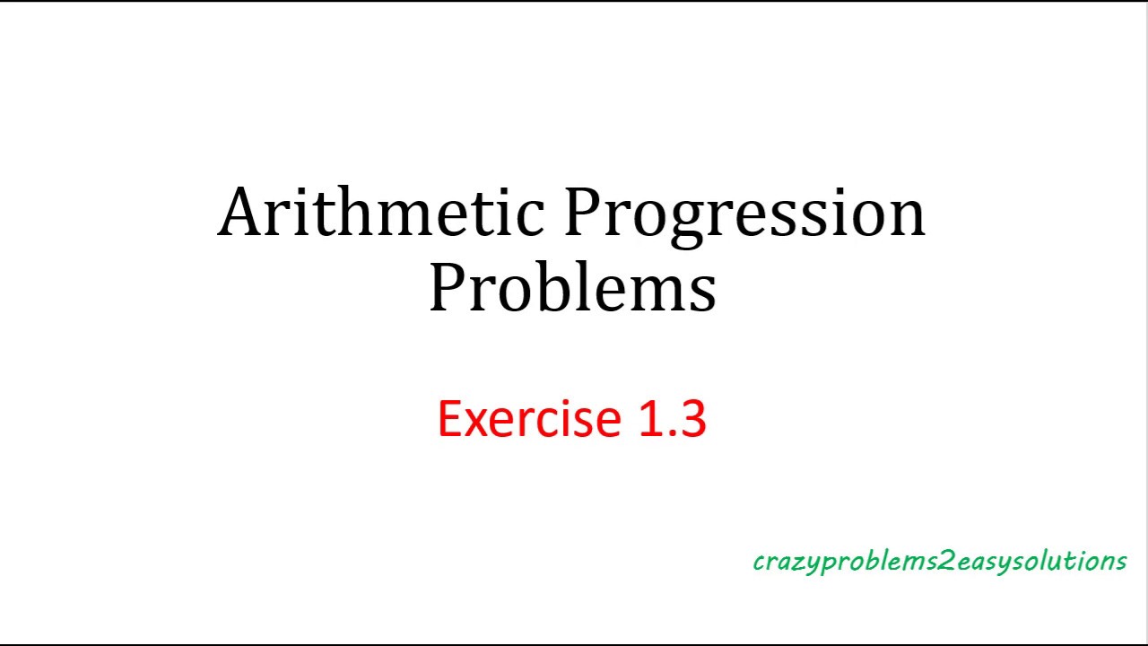 Arithmetic Progression problems - YouTube