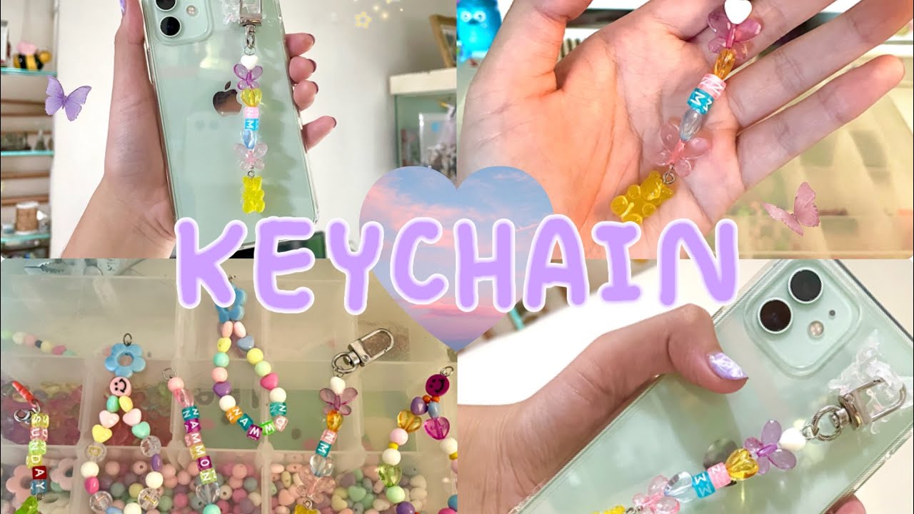 DIY.KEYCHAIN PHONE🦋พวงกุญแจลูกปัดห้อยโทรศัพท์🧸 - YouTube