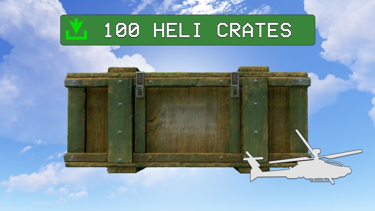 Loot from 100 patrol heli crates in Rust - YouTube