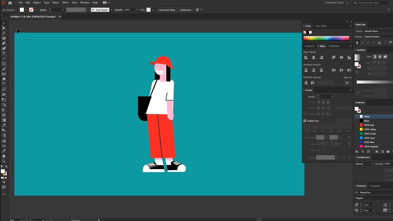 Design Vector Character in illustrator | Adobe Illustrator Tutorial ...