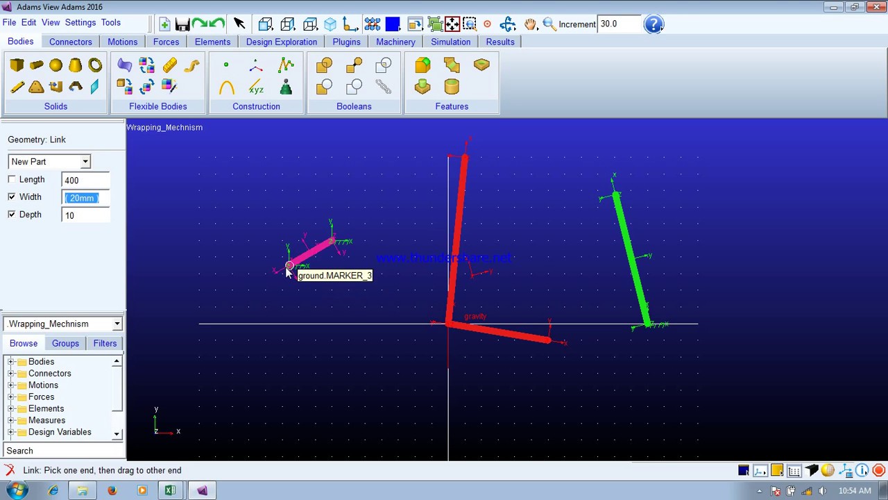 MSC ADAMS Tutorial of Wrapping Mechanism - YouTube
