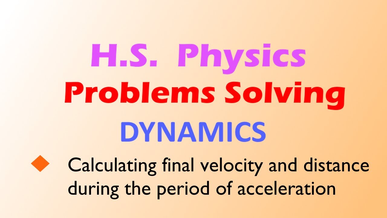 How to Calculate Final Velocity and Distance - YouTube