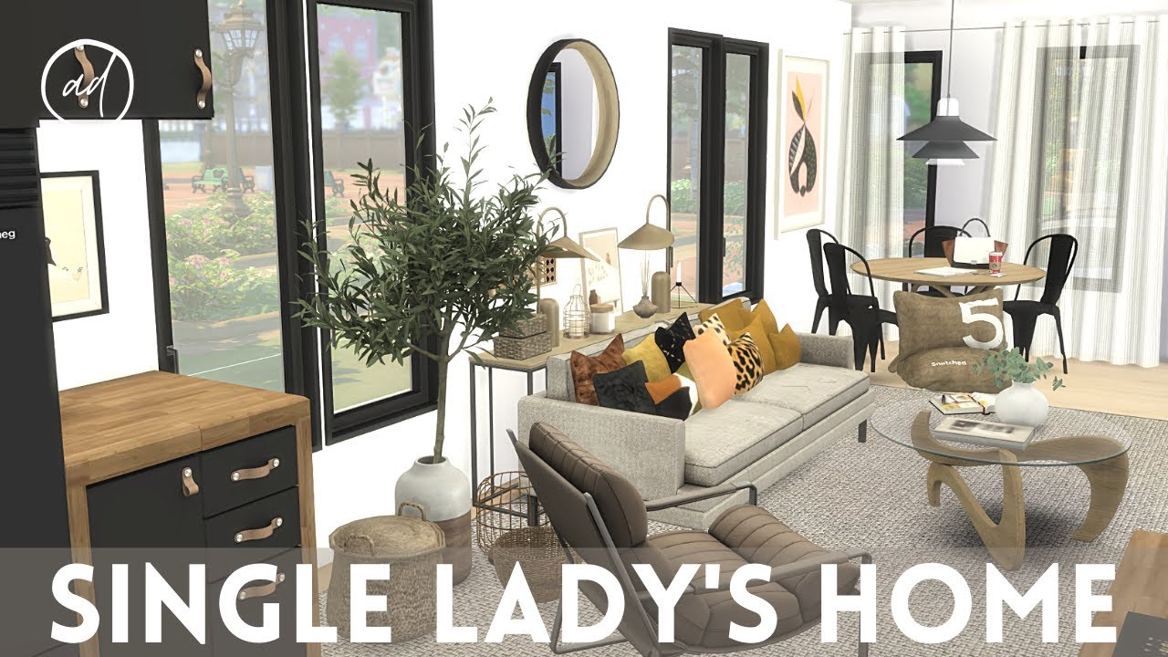 SINGLE LADY'S SMALL HOME || Sims 4 || CC SPEED BUILD + CC List - YouTube