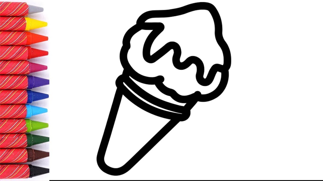 Vẽ và tô màu cây kem| Color the ice cream |painting coloring - YouTube