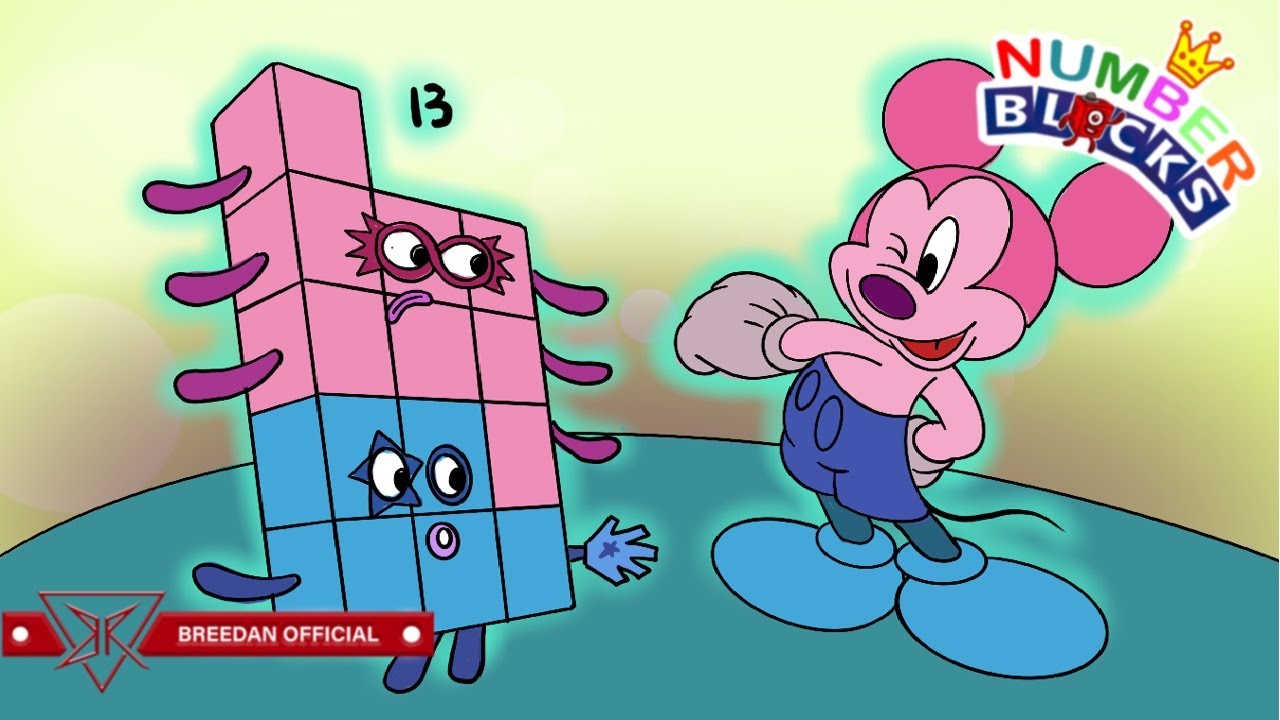 Numberblocks How To Draw Numbers 13 Dancing With Mickey Mouse Coloring ...