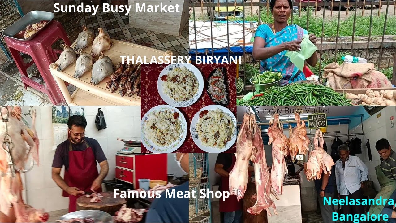 Busy Market | Sunday Vibes | Mutton Stall | Thalassery Biriyani ...