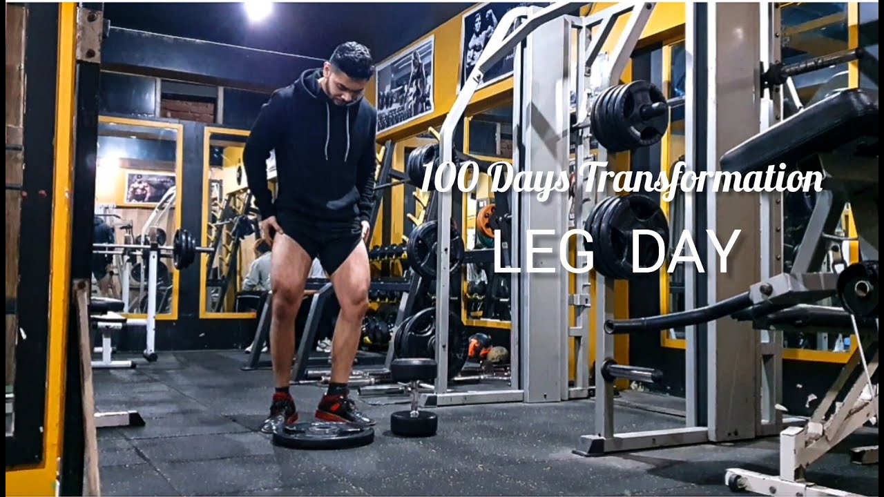100 Days Transformation- Vlog 4 | Leg Day - YouTube