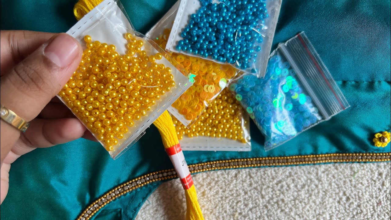 Most prettiest bead & chamki backneck & sleeves design using ...