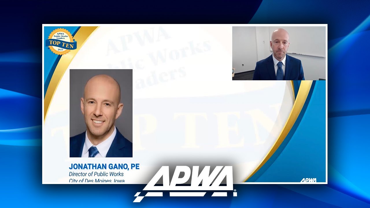 2023 APWA Top 10 Public Works Leaders: Jonathan Gano, PE - YouTube