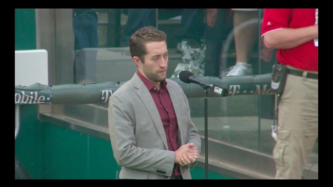 Adam Hill - "God Bless America" at the Chicago Cubs vs. Cincinnati Reds ...