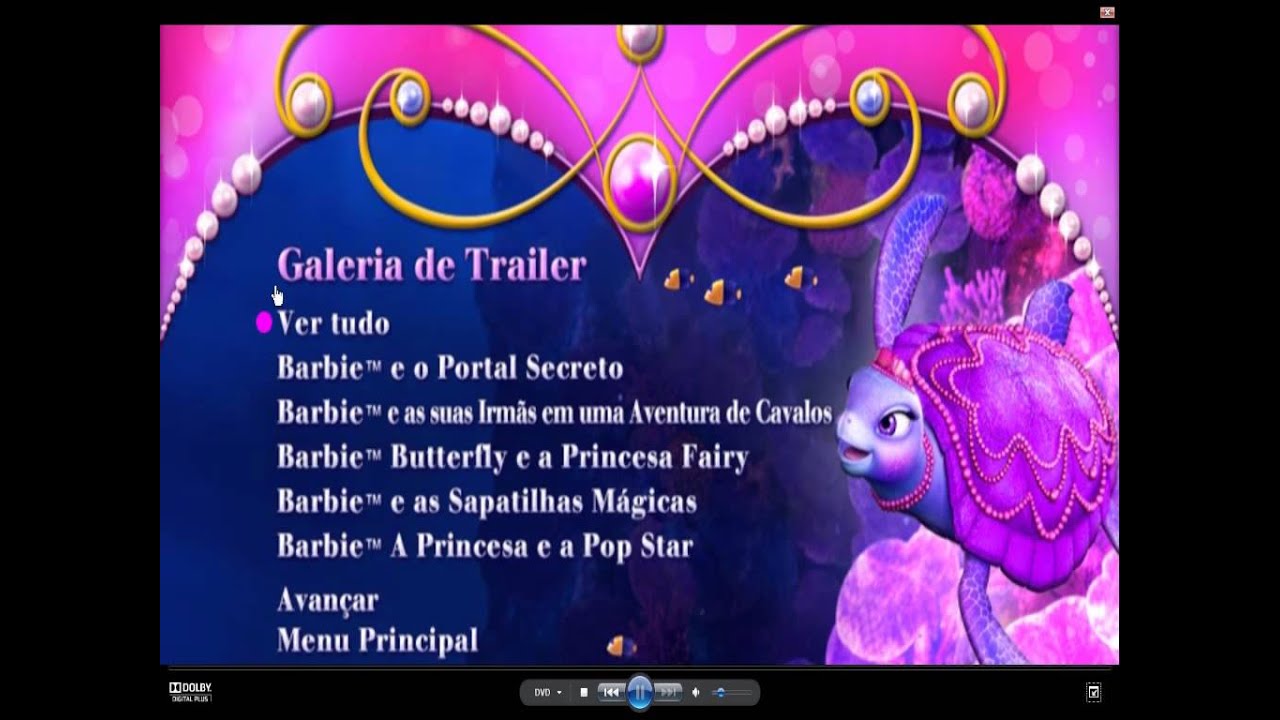 Review Do dvd Barbie a Sereia das pérolas (menu) - YouTube