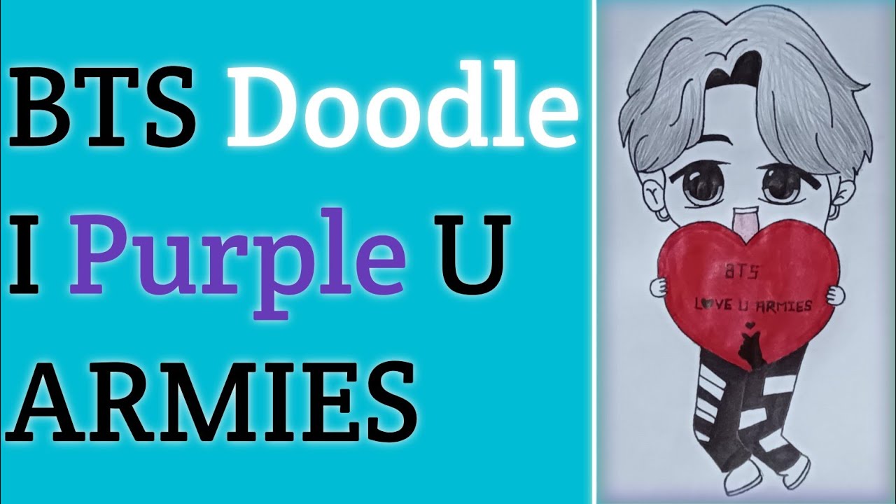 How To Draw BTS Doodle 💜 I Purple U ARMIES - YouTube