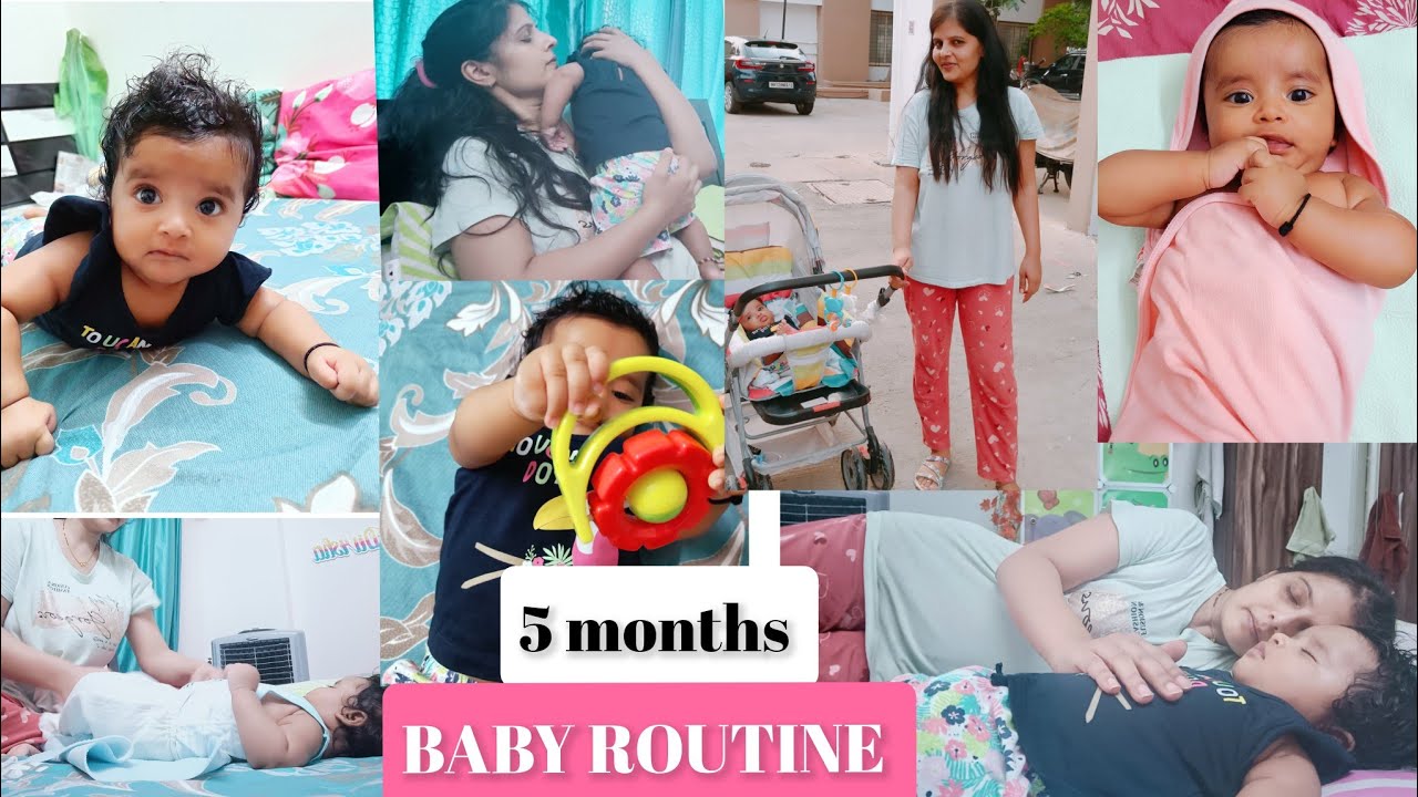 5 Months Baby daily routine|| My Baby's 24 hours routine|| Baby Girl ...