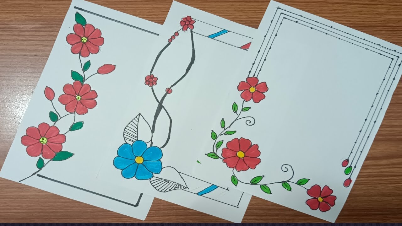 flower border 🌺 design project work design assignment front page border ...