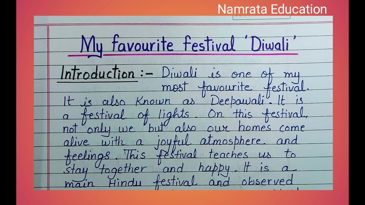 My Favourite Festival Diwali Essay in English / Essay on My favourite ...