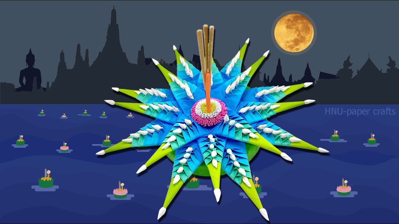 HNU229 กระทงกระดาษ15-Loy Krathong Day-Paper Crafts-DIY Paper-Easy Paper ...