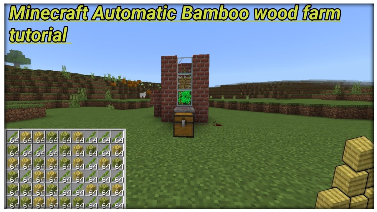 Minecraft Automatic Bamboo wood farm tutorial (Pe/Bedrock/Java) - YouTube