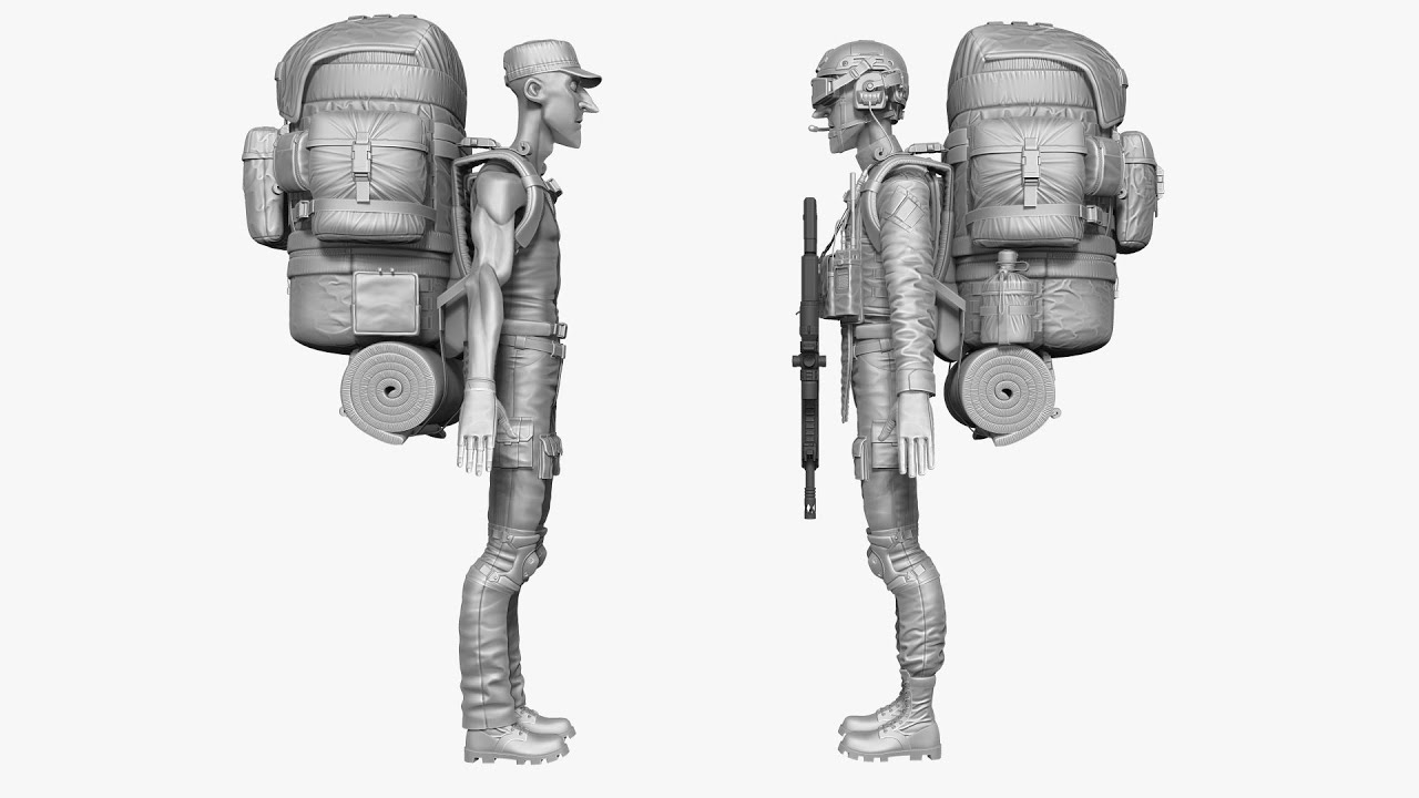 Modular Stylized Slim and Tall Soldier for Film - YouTube