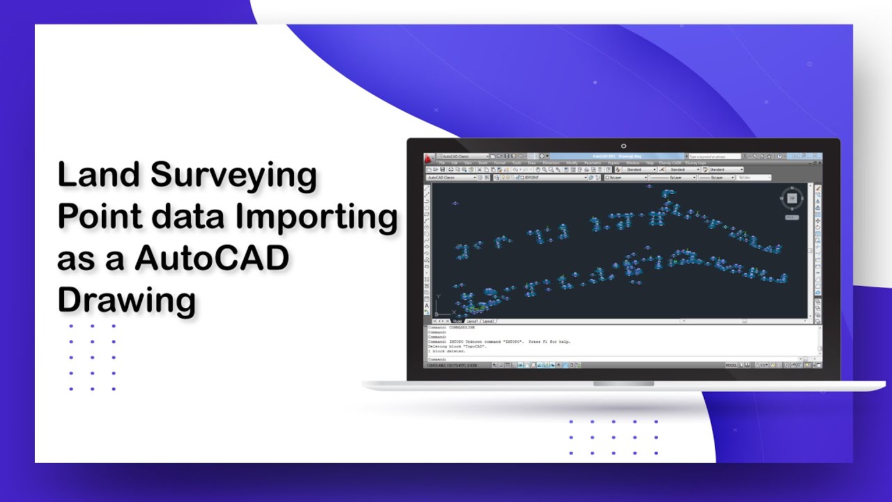 Land Surveying Point data Importing as a AutoCAD Drawing - YouTube