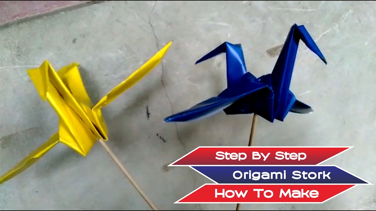 How to make a Stork from Origami paper step by stepl Easy Origami Stork ...