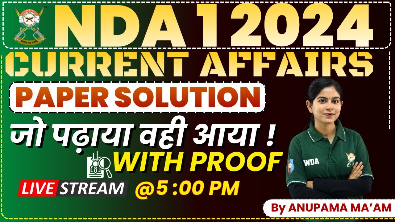 GAT NDA 1 2024 | Current Affairs Paper Solution | जो पढ़ाया वही आया ...