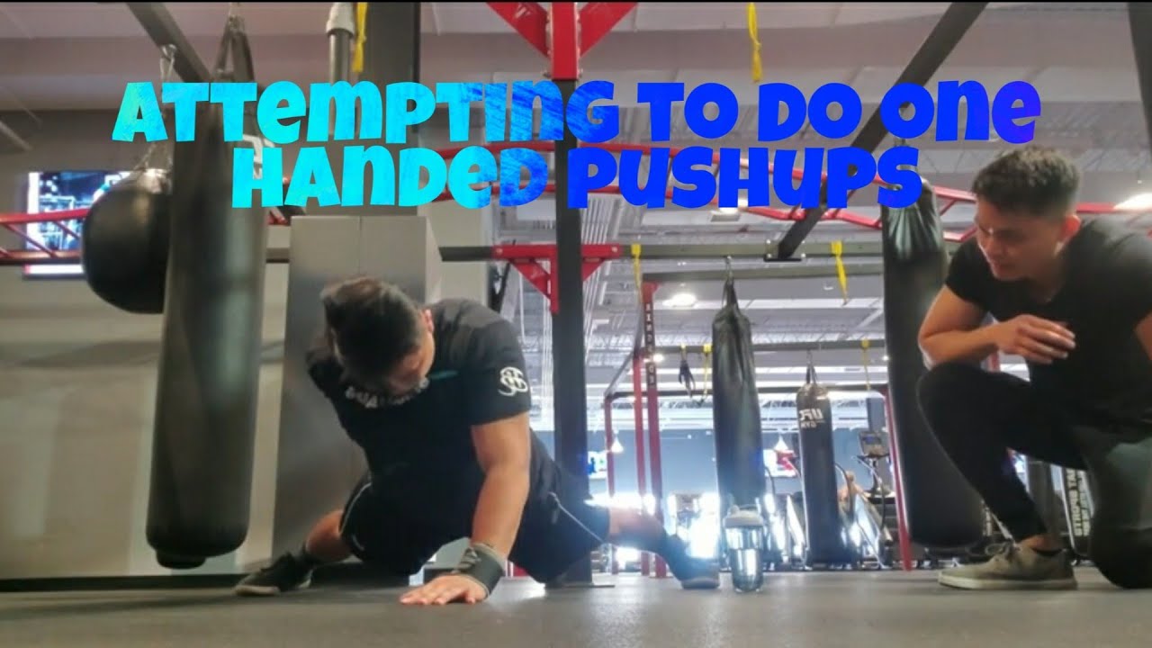 UFC gym Attempting to do one handed pushups - YouTube