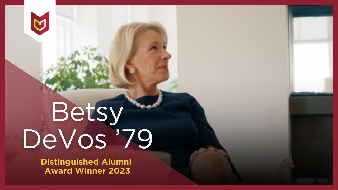Betsy DeVos - Distinguished Alumni Award Winner 2023 - YouTube