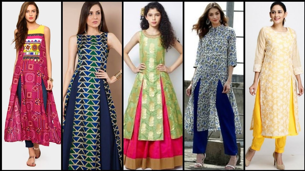 Top Class Stylish And Trendy Designer Double Slit Open Kurti Design ...