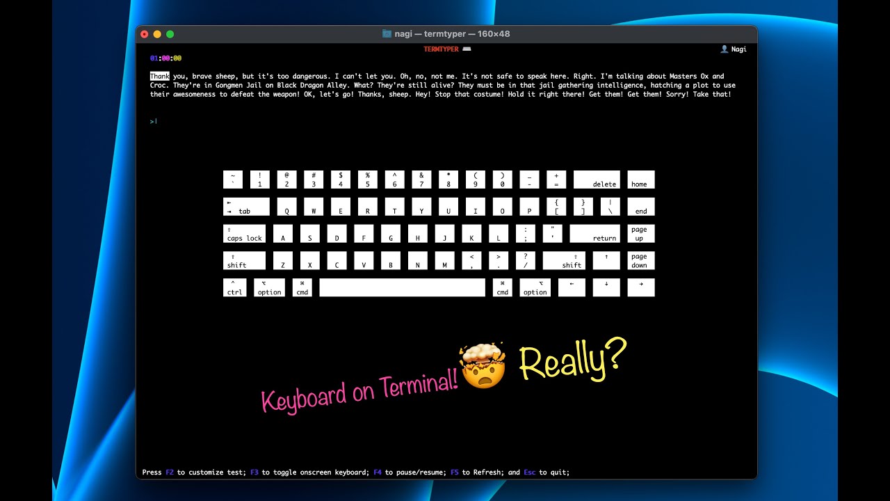 termtyper: A terminal based typing practice software - YouTube