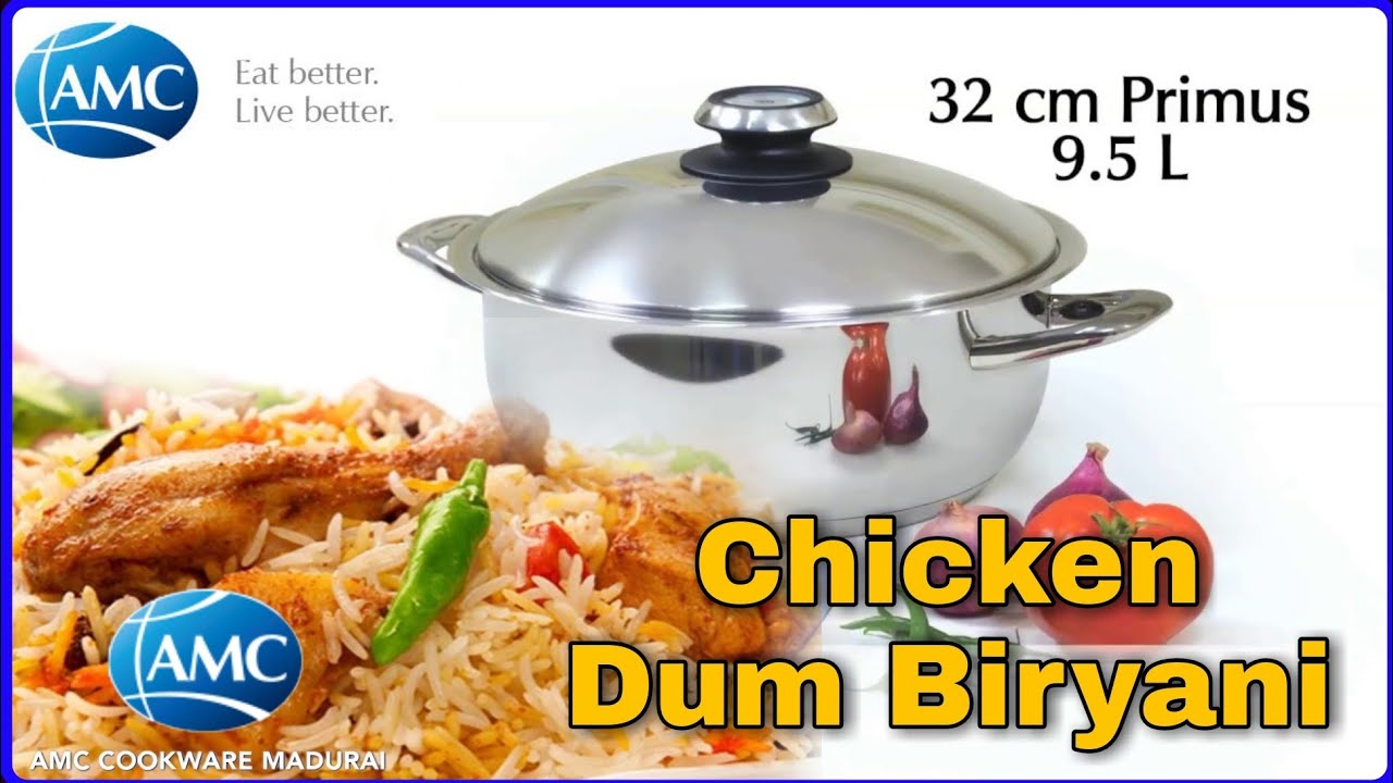 Chicken Dum Biryani - Oilless Cooking With AMC Primus - YouTube