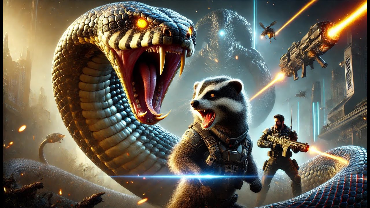 Brave Human Battles Giant Alien Python to Save Fearless Honeybadger ...