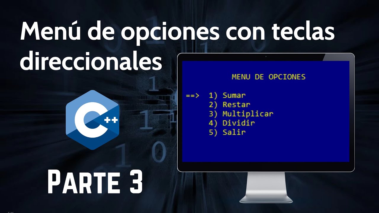 Menú de opciones con teclas direccionales en C++ - Parte [3/3] - YouTube