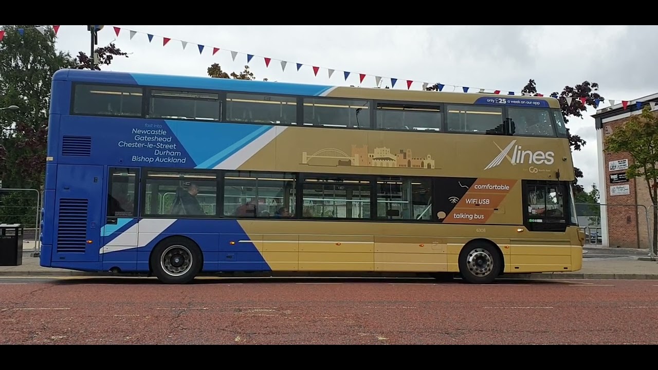 GO NORTH EAST XLINES X21 SERVICE 6308 departs spennymoor heading to ...