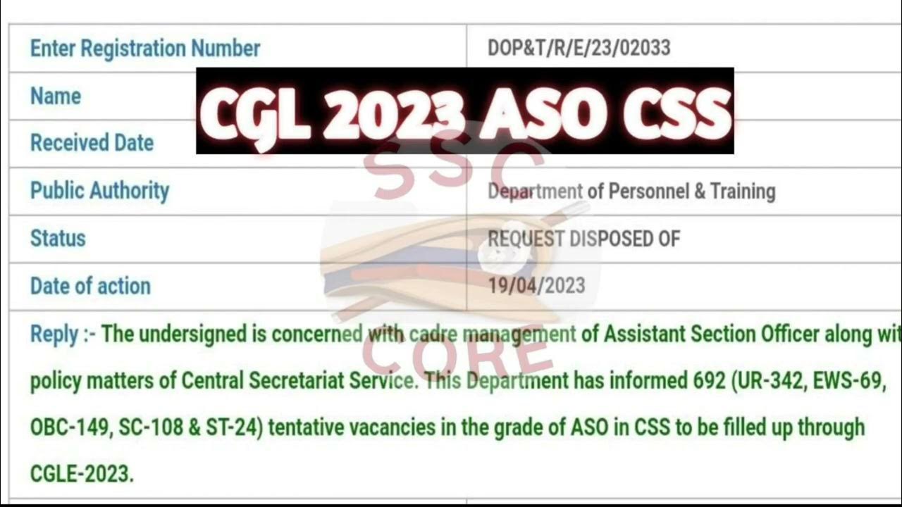 Ssc Cgl 2023 Aso Css Vacancy Increases From 440 To 692 Youtube