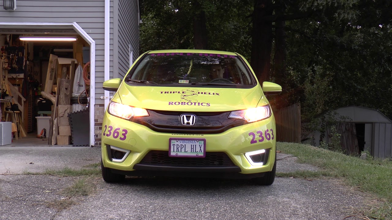 Honda Fit GK front bumper running lights - YouTube