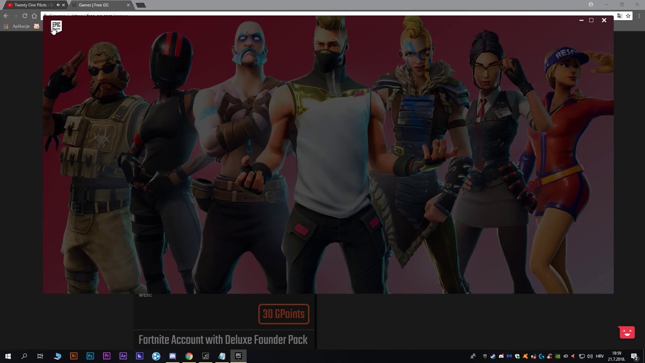 Fortnite Battle Royale Account 10+ Skins free! - YouTube