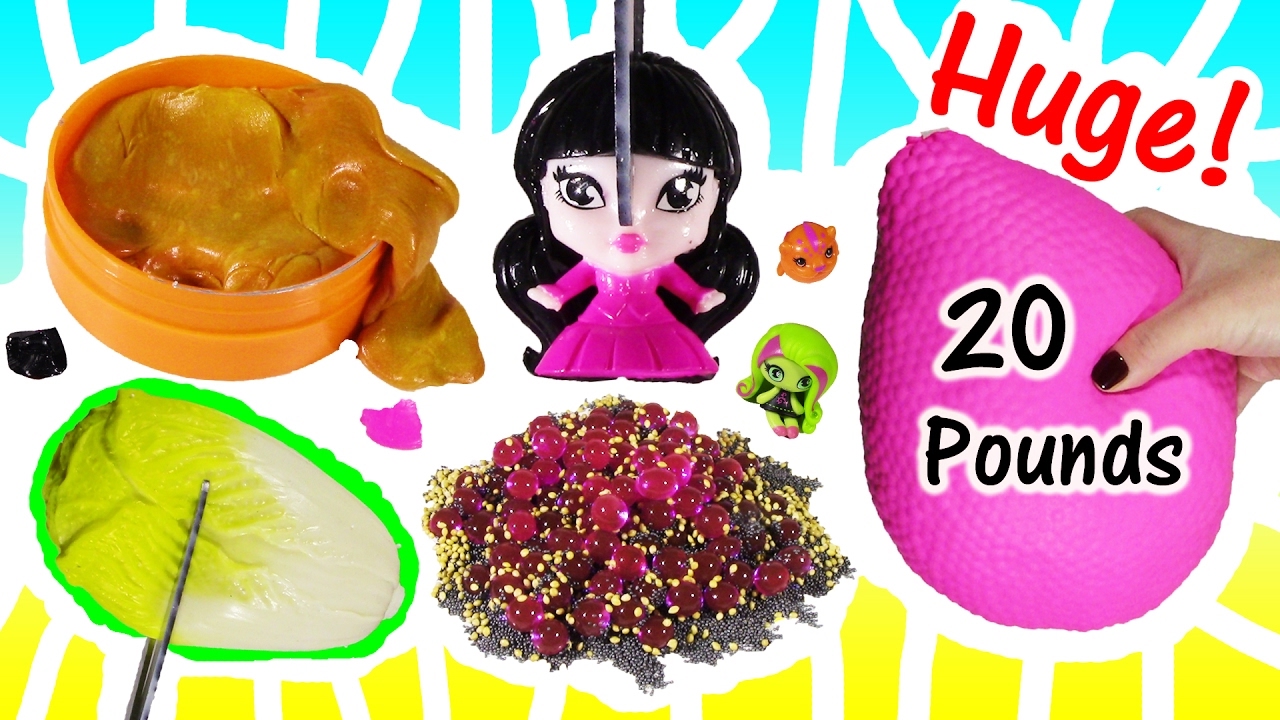 Cutting OPEN Squishy 20 Pound HUGE Stress BALL! Cabbage Squish! Color ...