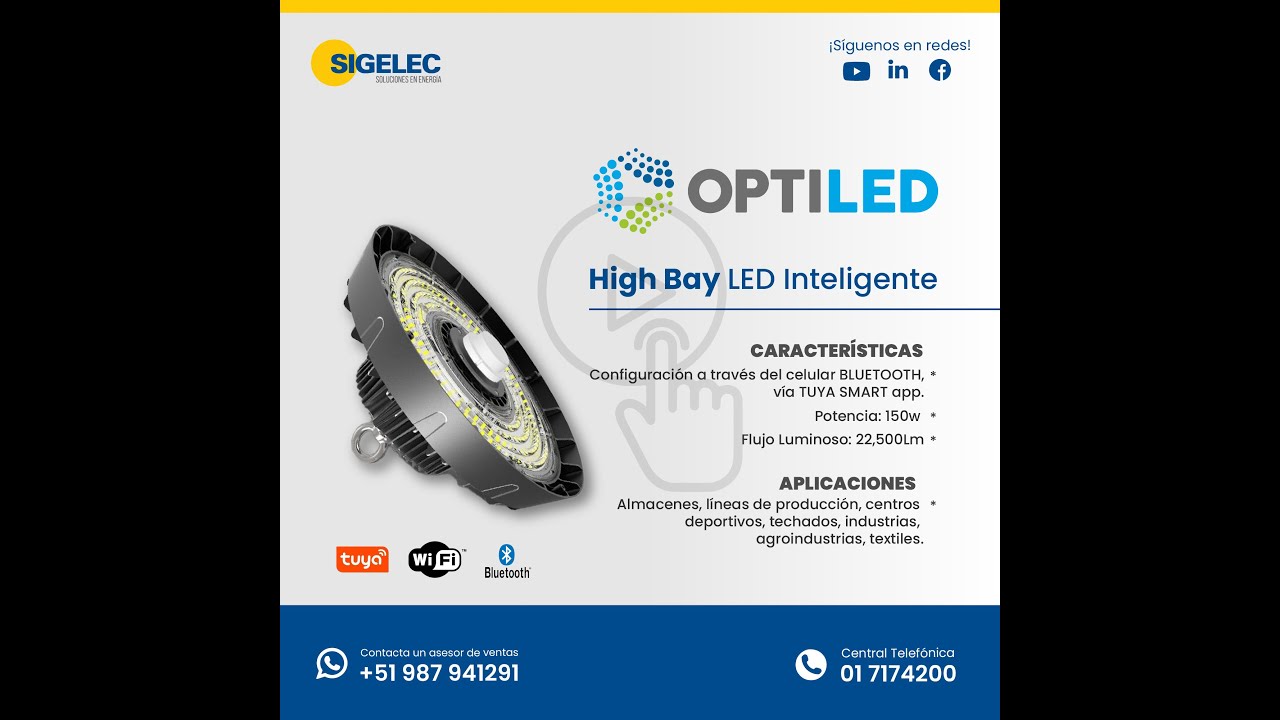LUMINARIA HIGH BAY LED INTELIGENTE- OPTILED - YouTube