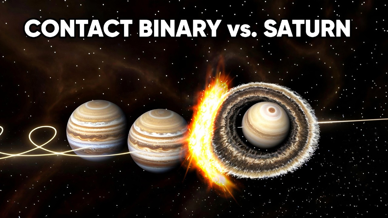 CONTACT BINARY JUPITER vs SATURN! The Most MASSIVE Moon System Ever ...