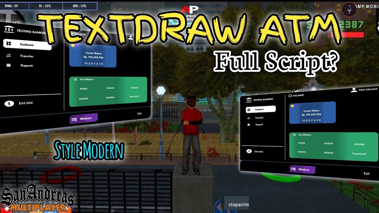 [ SHARE ] TEXTDRAW ATM | GTA SAMP - YouTube